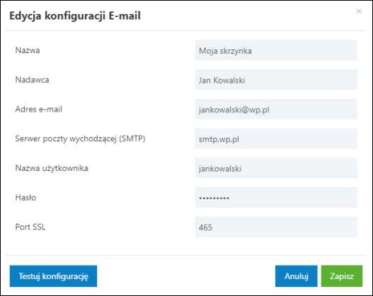 vendero – Przykładowa konfiguracja poczty elektronicznej (wychodzącej ... vendero – Przykładowa konfiguracja poczty elektronicznej (wychodzącej ...