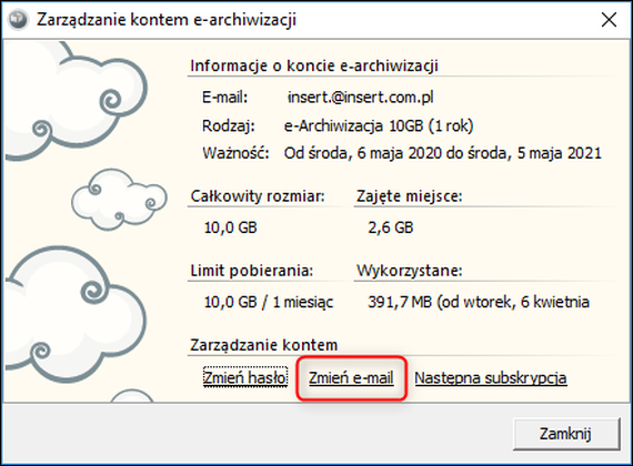 Zmiana adresu e–mail usługi e–archiwizacji mając dostęp do konta w ... Zmiana adresu e–mail usługi e–archiwizacji mając dostęp do konta w ...